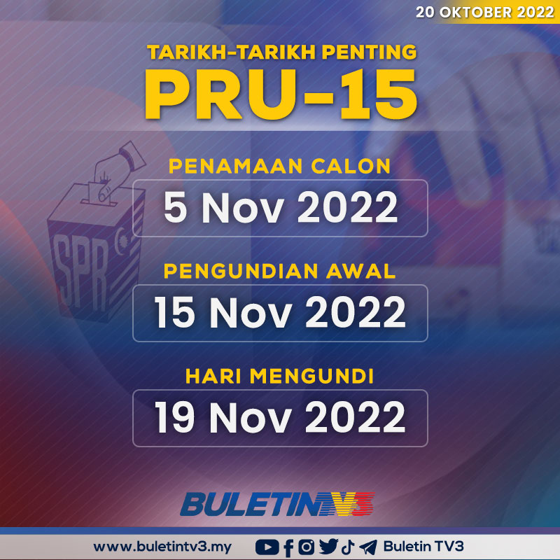 PRU15 tarikh mengundi ditetapkan 19 November – Portal Hello